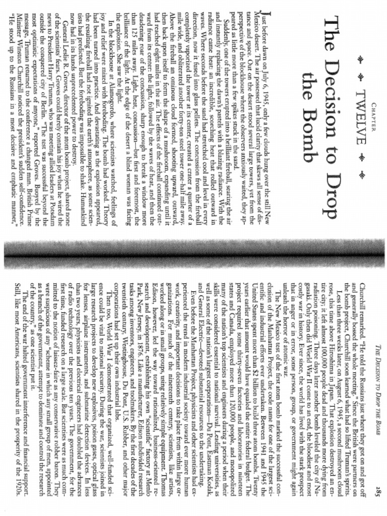 Decision To Drop The Bomb ATF | PDF