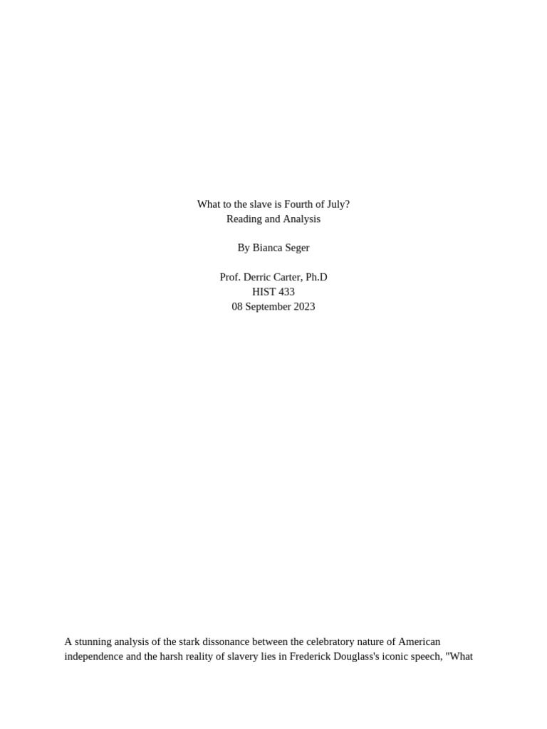 Douglass's Fourth of July Speech Analysis | PDF