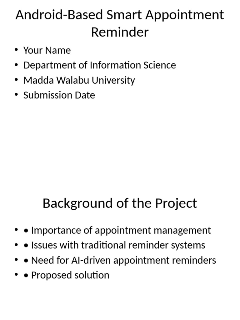 Smart Appointment Reminder for Android | PDF