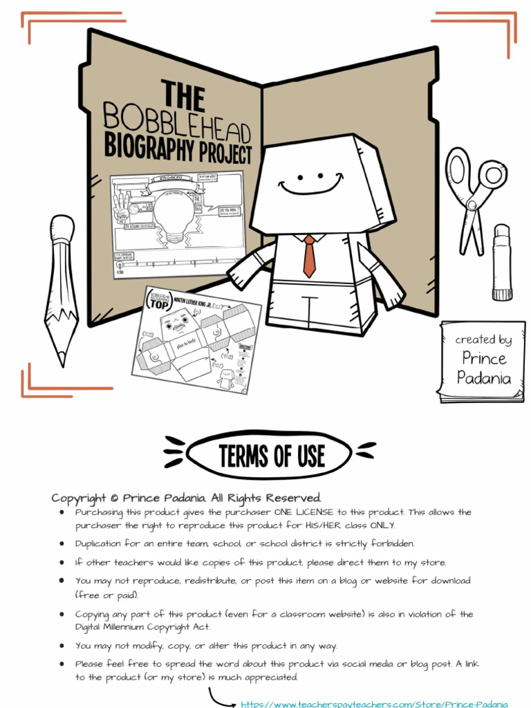 Bobblehead Biography Project Templates | PDF
