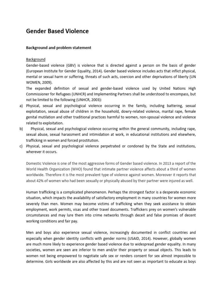 Gender-Based Violence Awareness Program | PDF | Domestic Violence ...