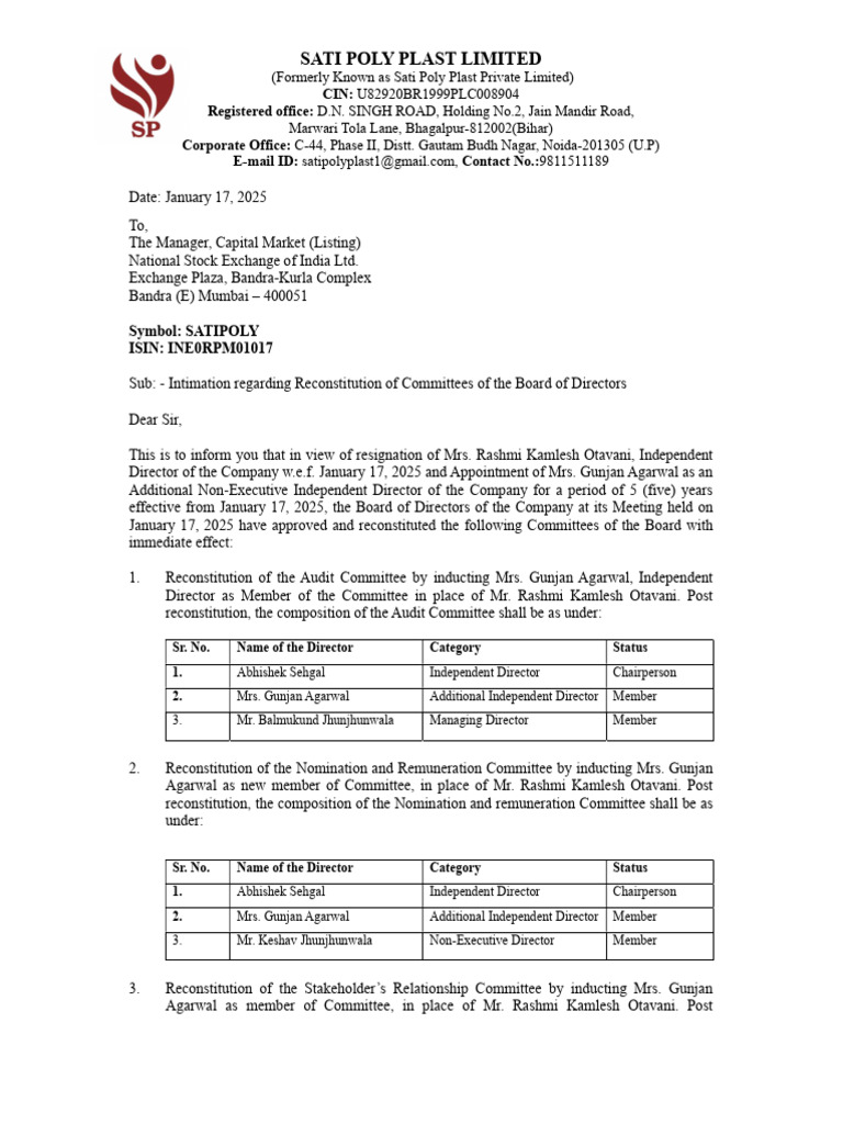 SATI_Reconstitution_of_Committee | PDF | Records Management ...