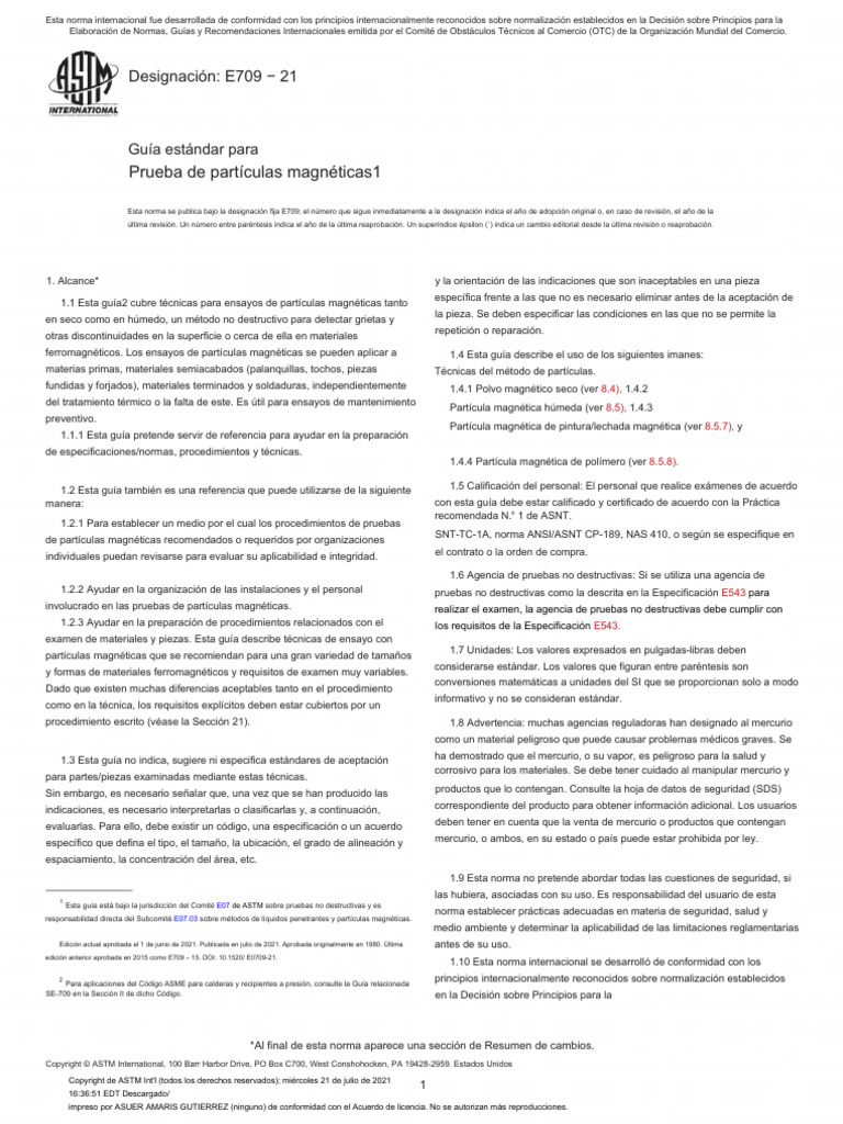 Astm E709-21 MT Guia Standar | PDF | Corriente eléctrica | Campo magnético