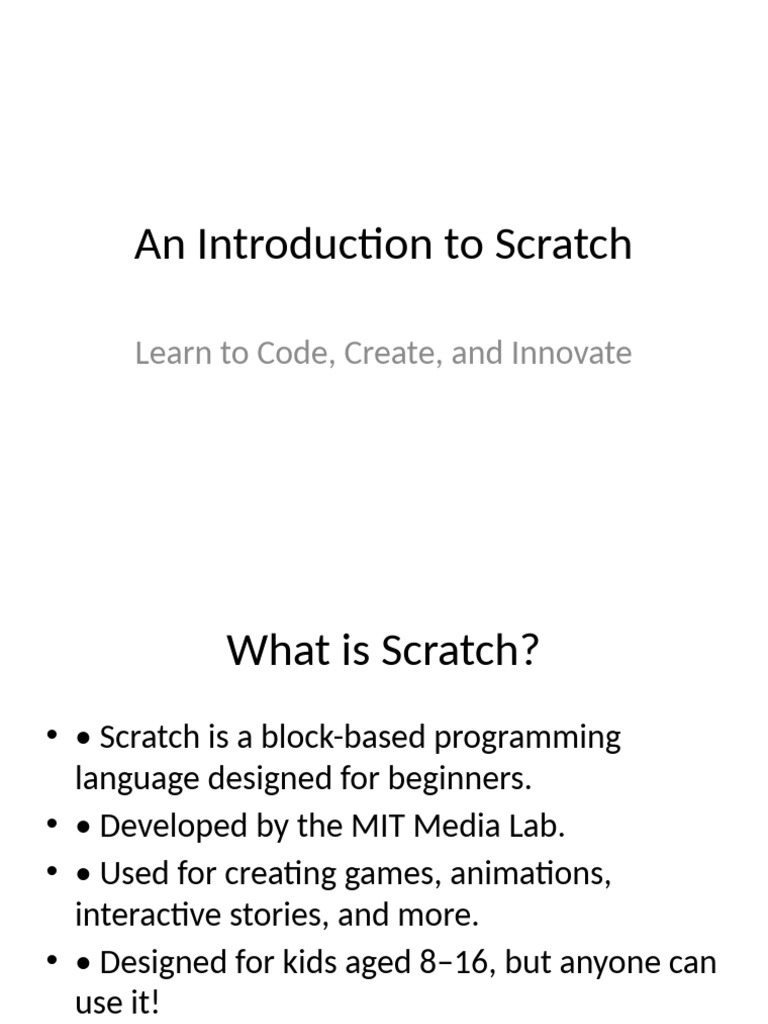 Introduction to Scratch Programming | PDF