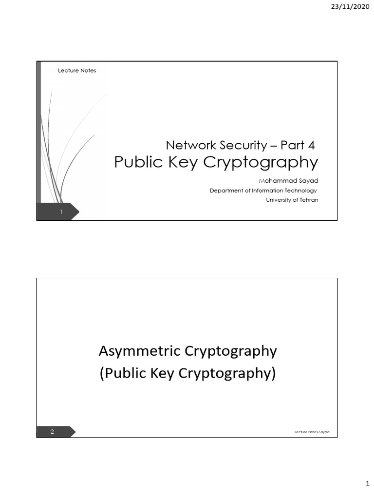 04 - An Introduction To Cryptography, Part 4 (Public Key Cryptography) | PDF | Public Key ...