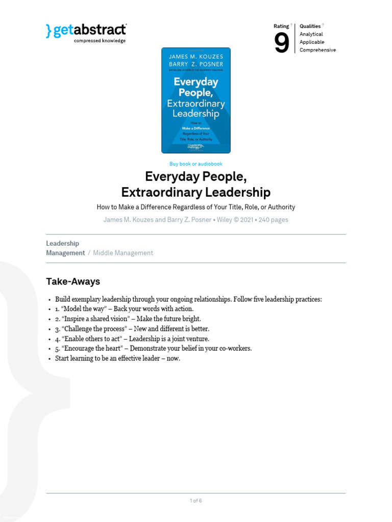 Everyday Leadership for Everyone | PDF | Leadership | Mindset
