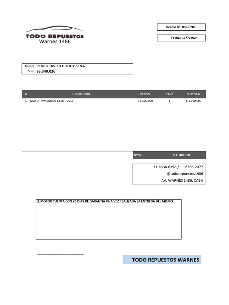 RecibosRecibo # - 20205 | PDF