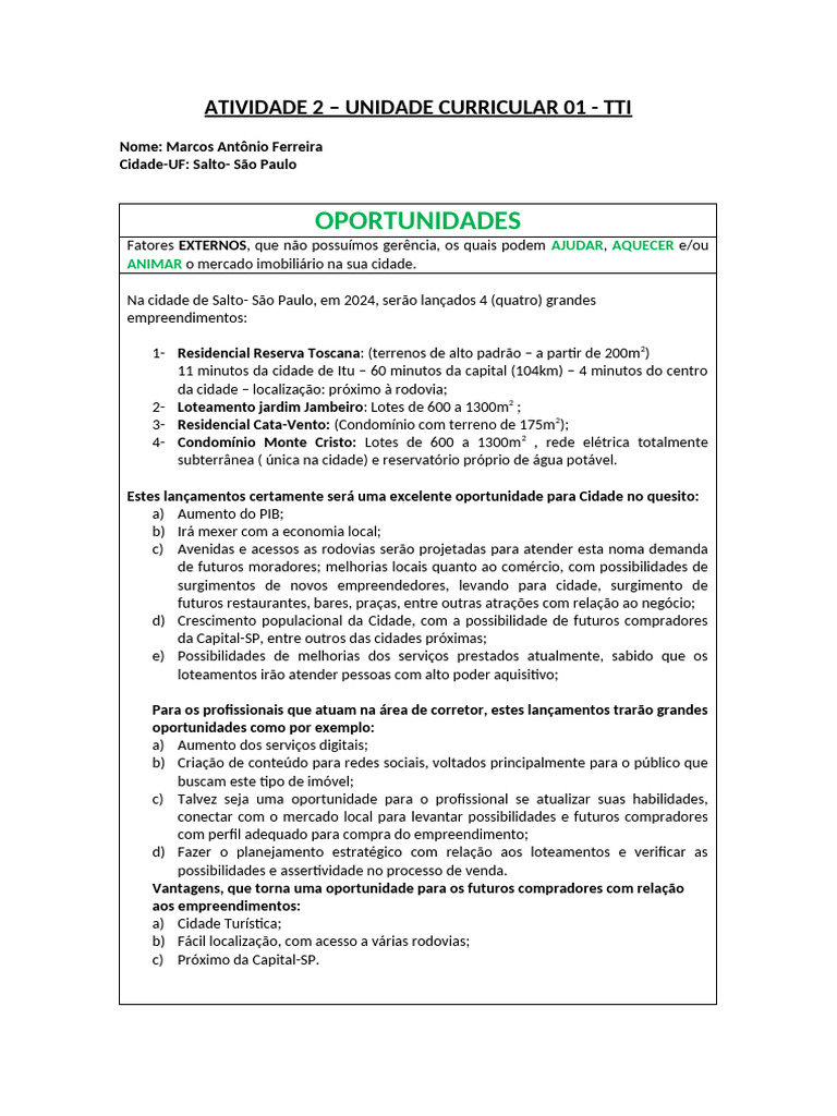 modelo_de_entrega_atividade2 | PDF | Cidade | Mercado (economia)