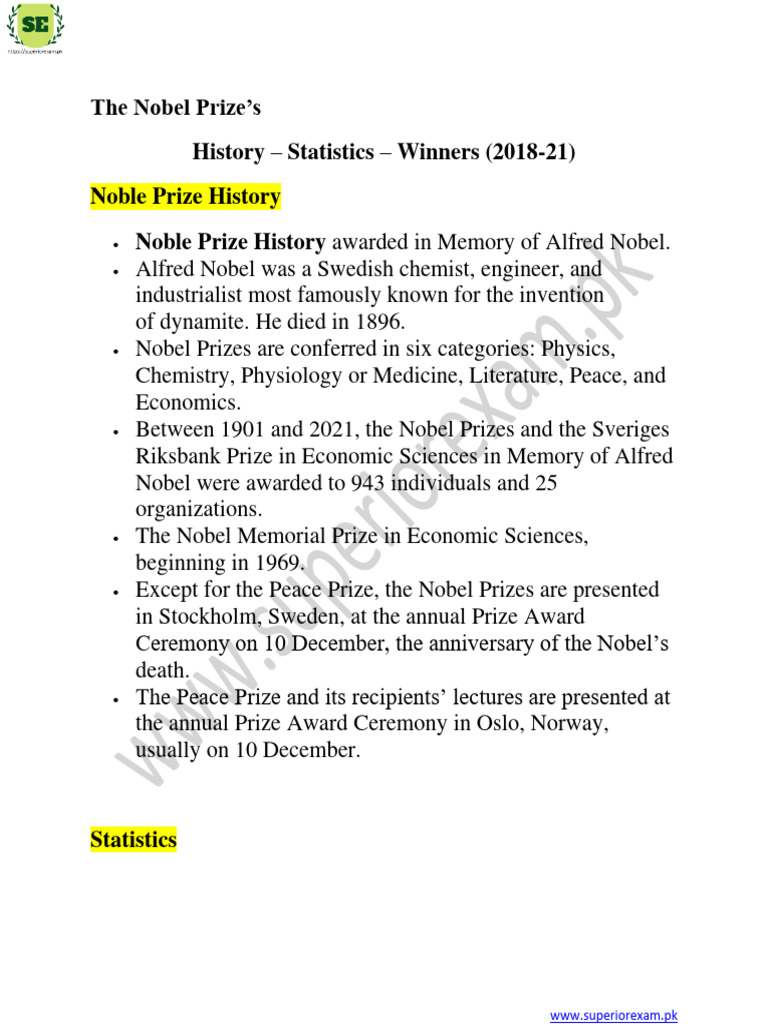 Multiple Nobel Prize Winners List | PDF | Nobel Prize | Swedish Awards
