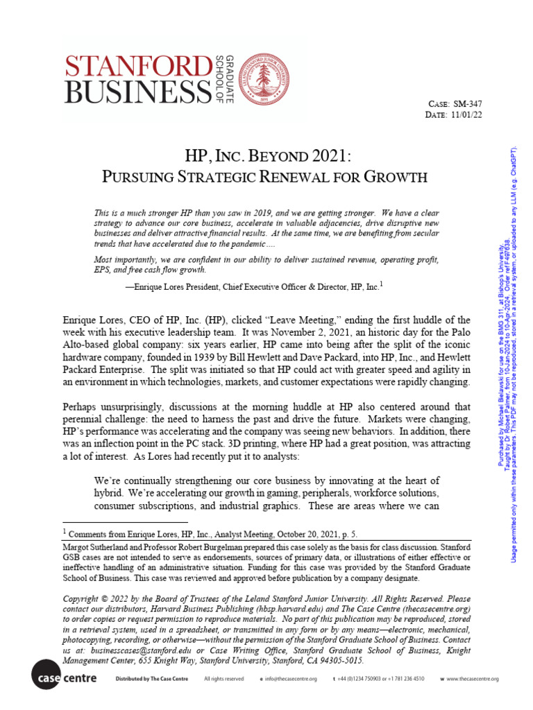 HP Inc Beyond 2021 - Pursuing Strategic Renewal For Growth | PDF ...