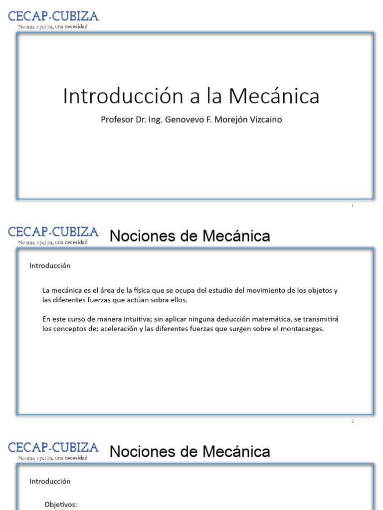 Mecanic A | PDF | Aceleración | Fuerza