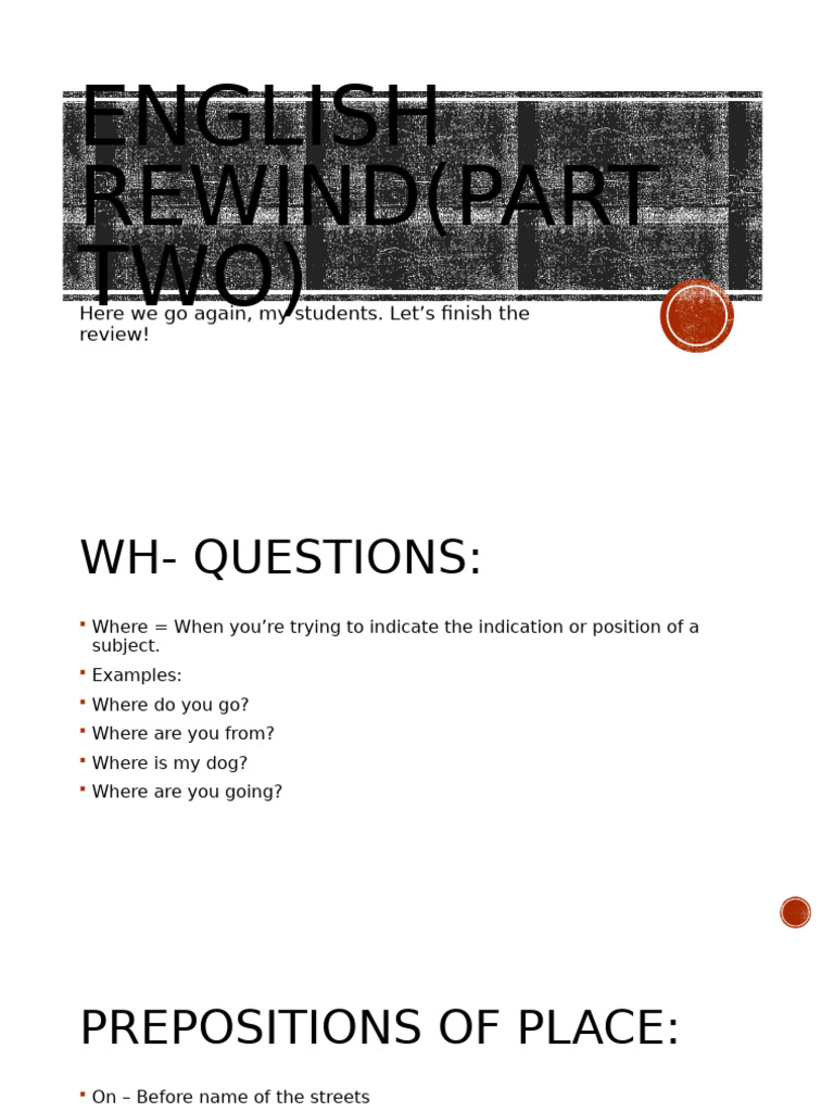 English Rewind( Second Part) | PDF