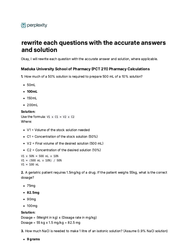 Rewrite Each Questions With The Accurate Answers A | PDF | Mass ...