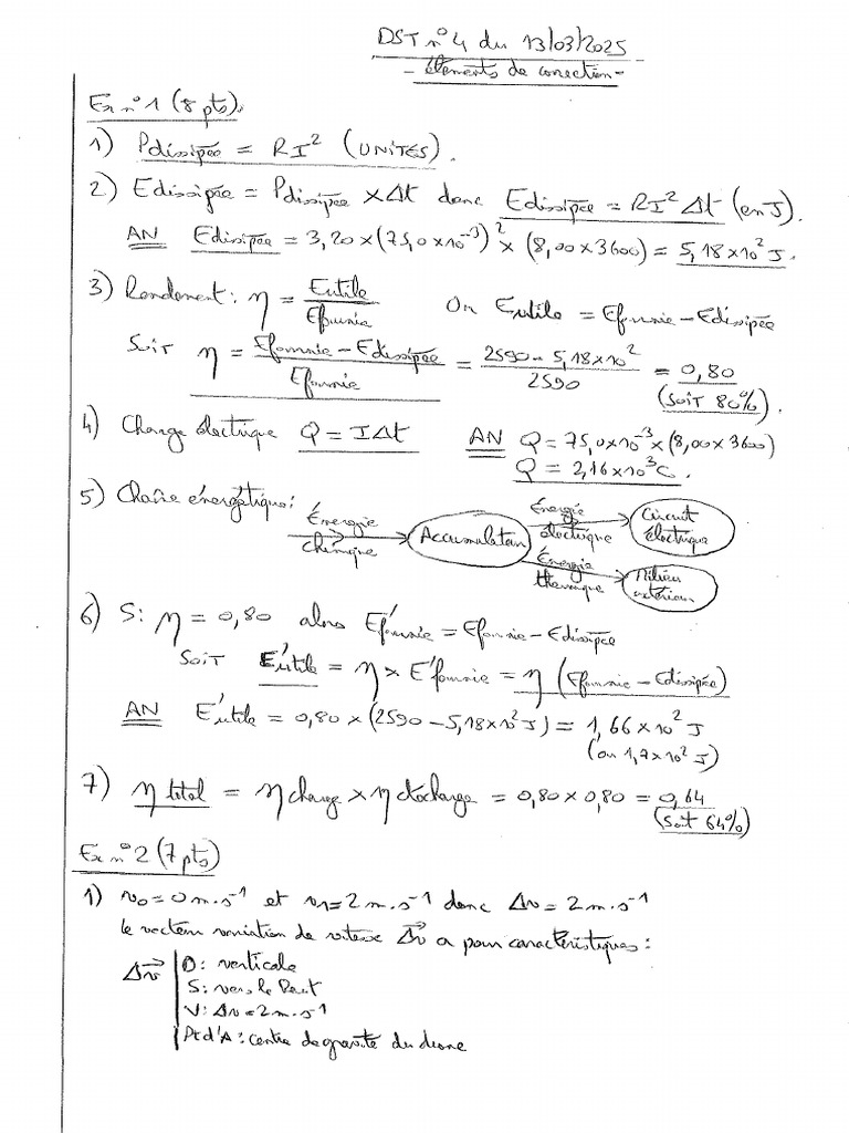 Éléments de Correction DST N°4 Du 13 Mars 2025 | PDF