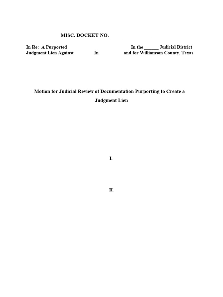 Judicial Review of Judgment Lien Status | PDF | Affidavit | Judgment (Law)