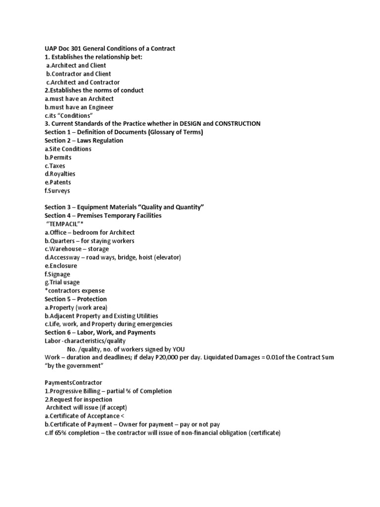 UAP Doc 301 | PDF | Architect | General Contractor