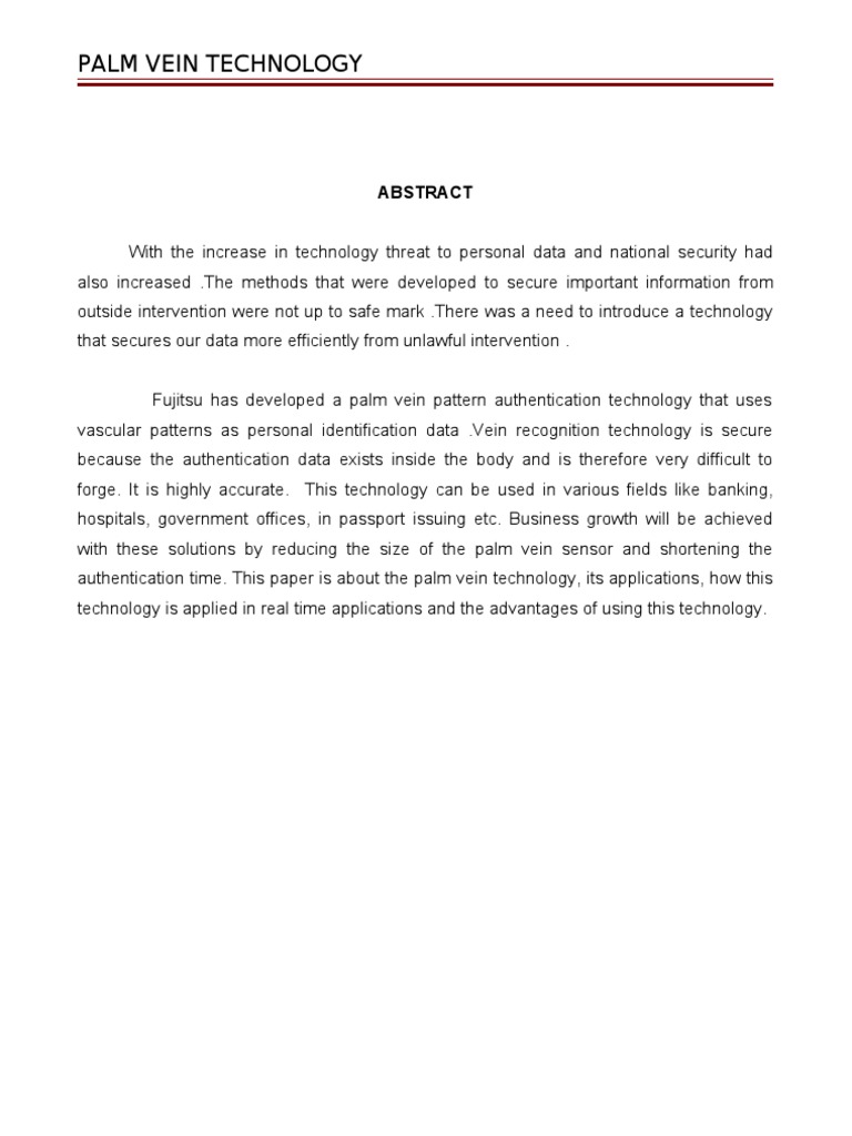 An In-Depth Analysis of Palm Vein Technology: Applications, Advantages ...