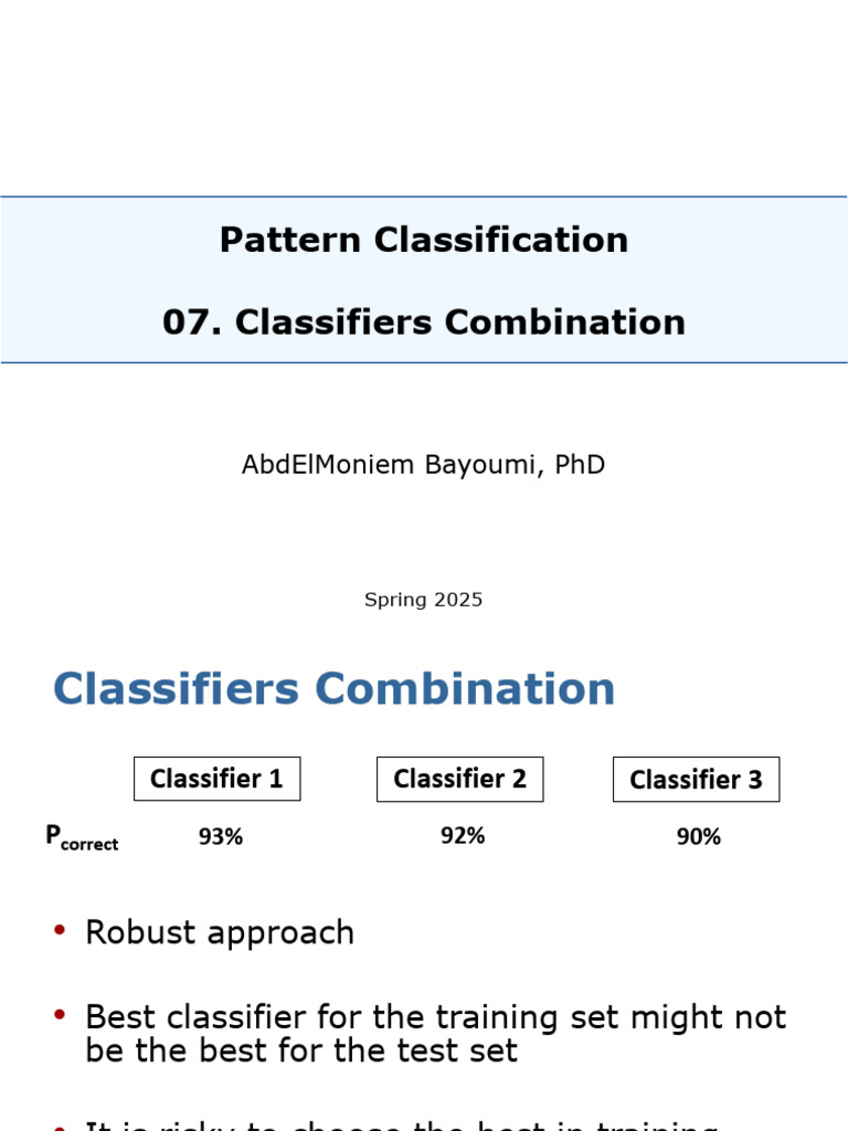 L07 Classifiers Combination | PDF