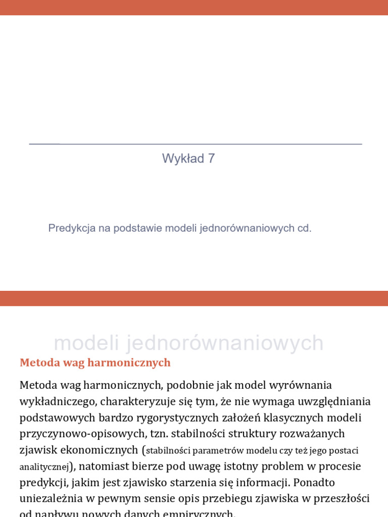 Ekonometria Wyklad 7 | PDF