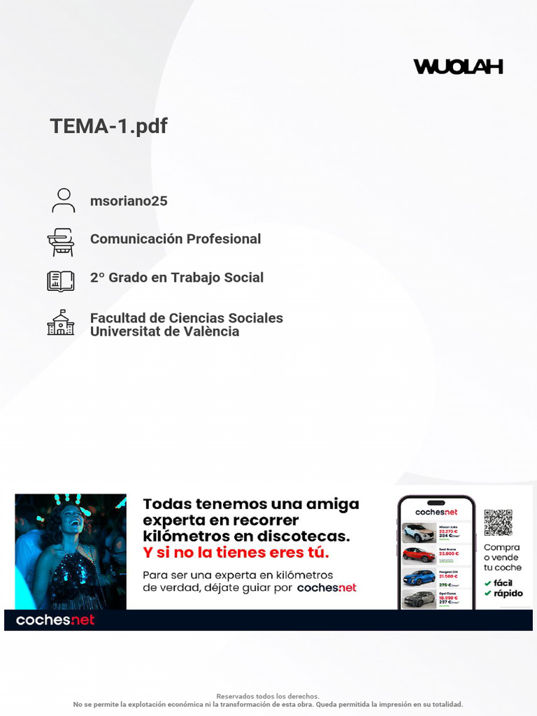 Wuolah Free TEMA We3e | PDF | Trabajo Social | Comunicación