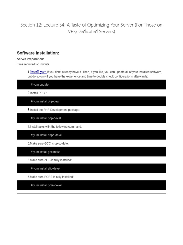 A Taste of Optimizing Your Server (For Those On VPSDedicated Servers) | PDF | Php | Software
