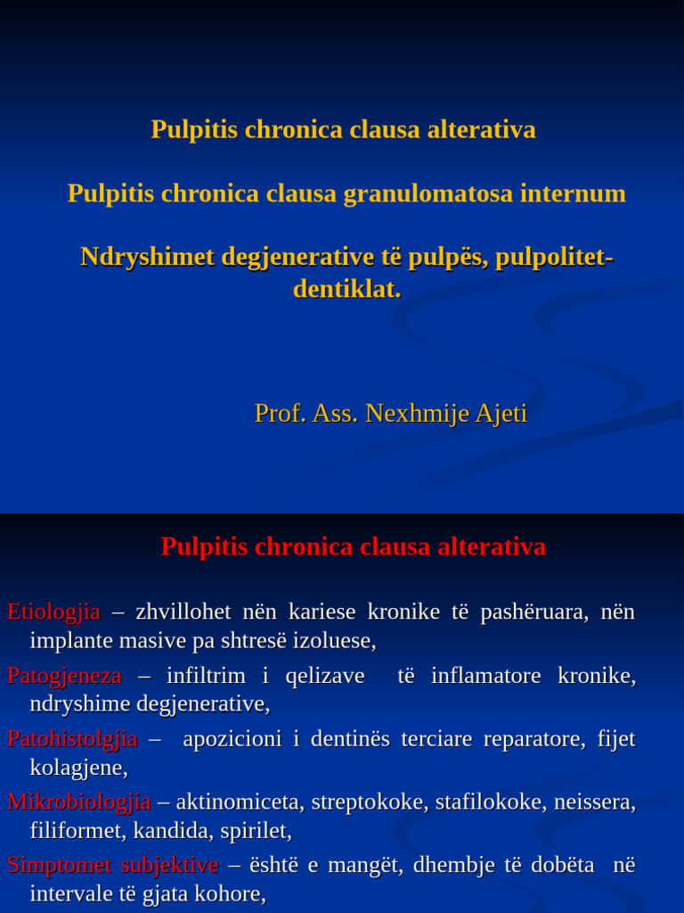 Pulpitis chronica clausa | PDF