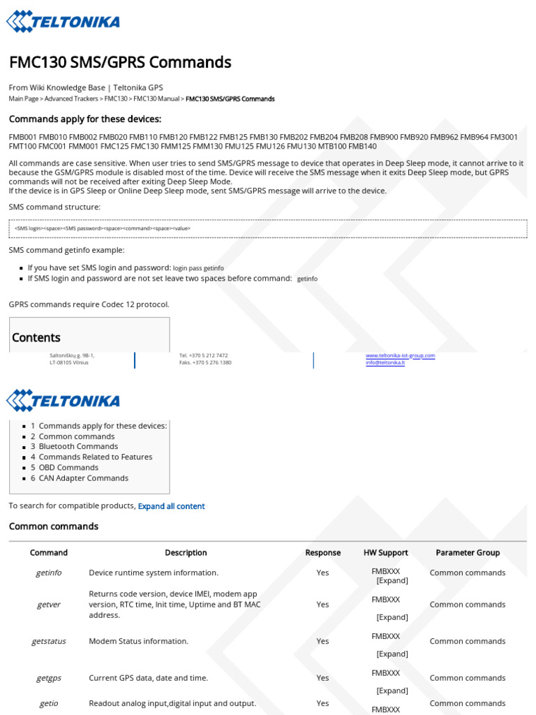 FMC130 SMS/GPRS Command Guide | PDF | General Packet Radio Service ...