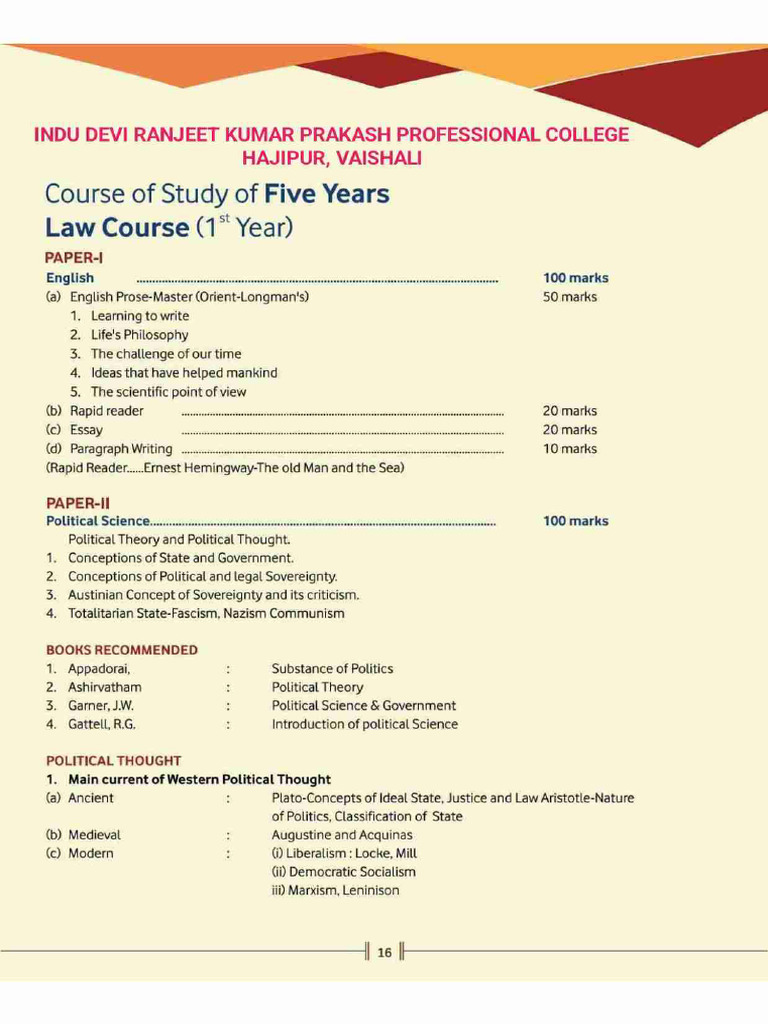 LLB, Ba. LLB Syllabus | PDF