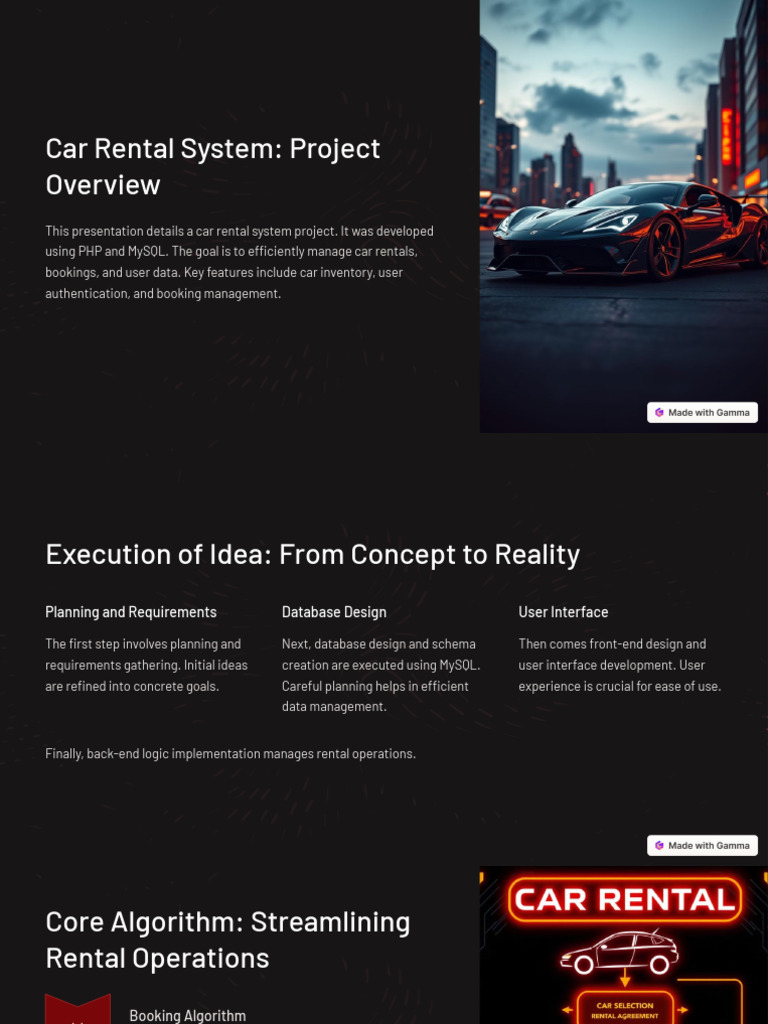 Car Rental System Project Overview | PDF | Databases | Php