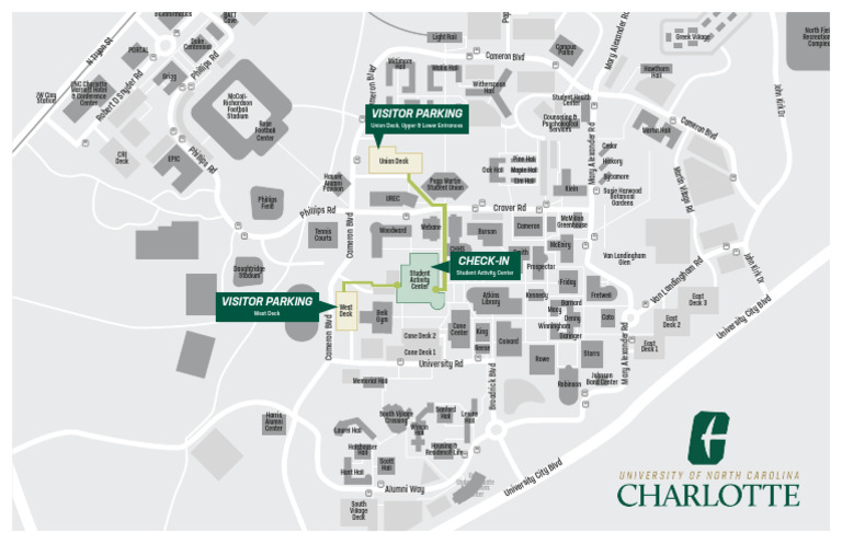 UNCC Visitor Parking Map Guide | PDF