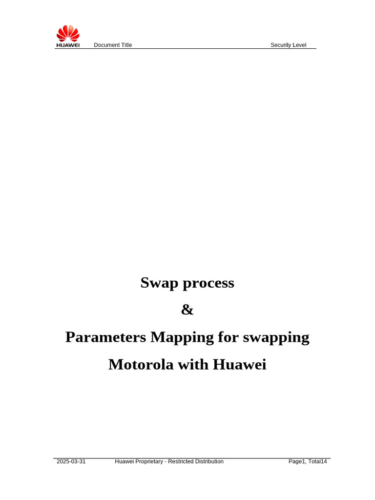 Swap Process and Parameter Mapping Between Motorola and Huawei (Only Parameter Mapping) | PDF ...