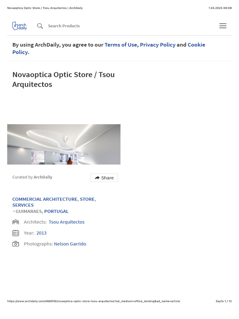 Novaoptica Optic Store: Tsou Arquitectos - ArchDaily | PDF