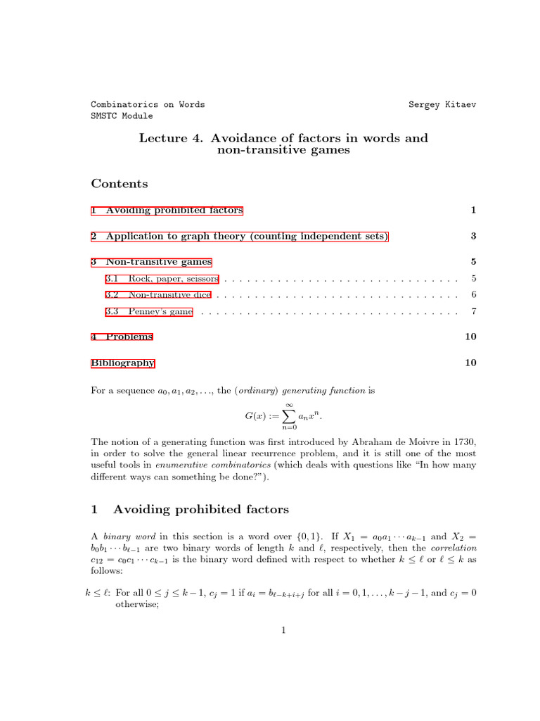 lecture-4---avoidance-of-factors-in-words-and-non-transitive-games | PDF | Vertex (Graph Theory ...