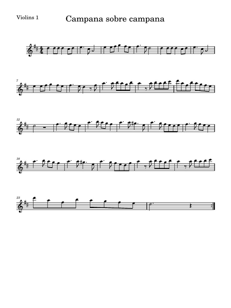 Campana Sobre Campana-Violins - 1 | PDF
