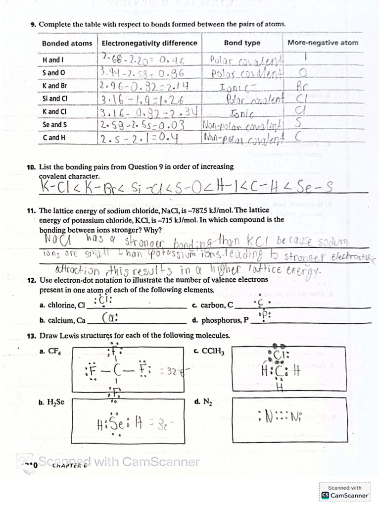 Chemistry Chapter 6 Rev. Part 2 | PDF