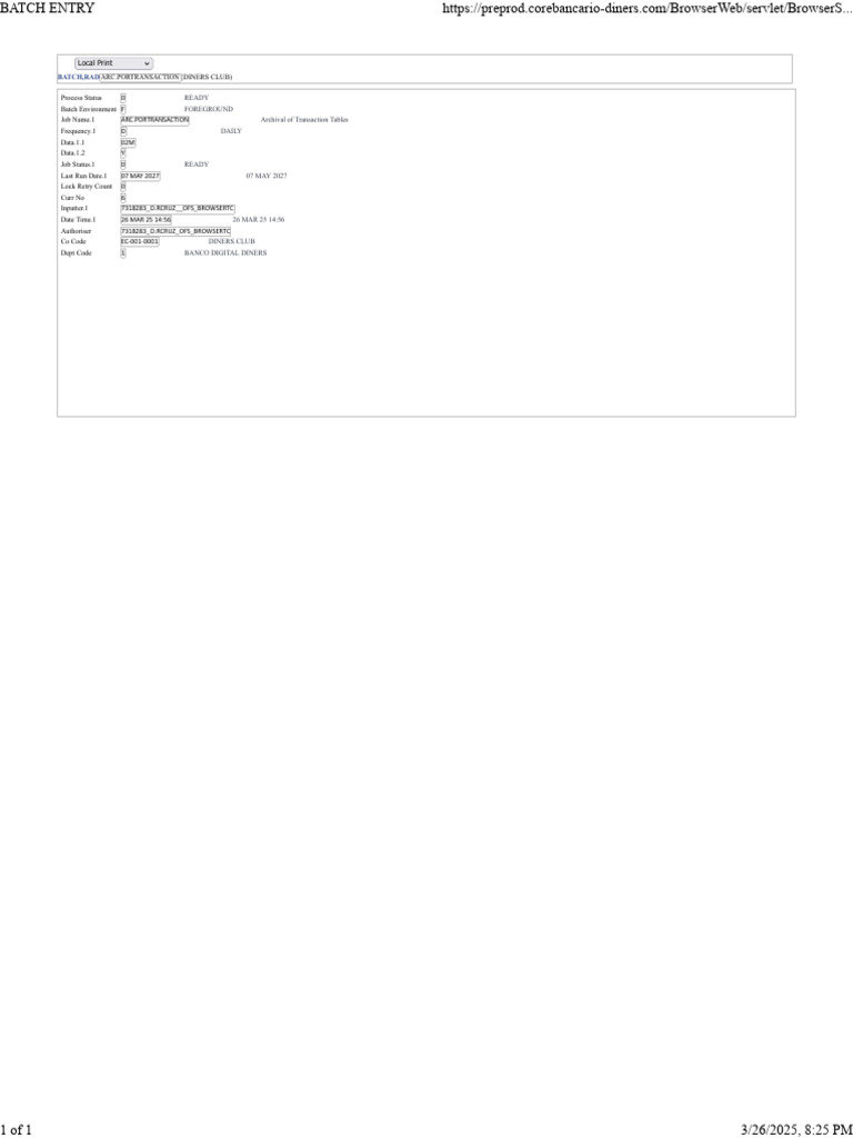Batch-Arc Portransaction | PDF