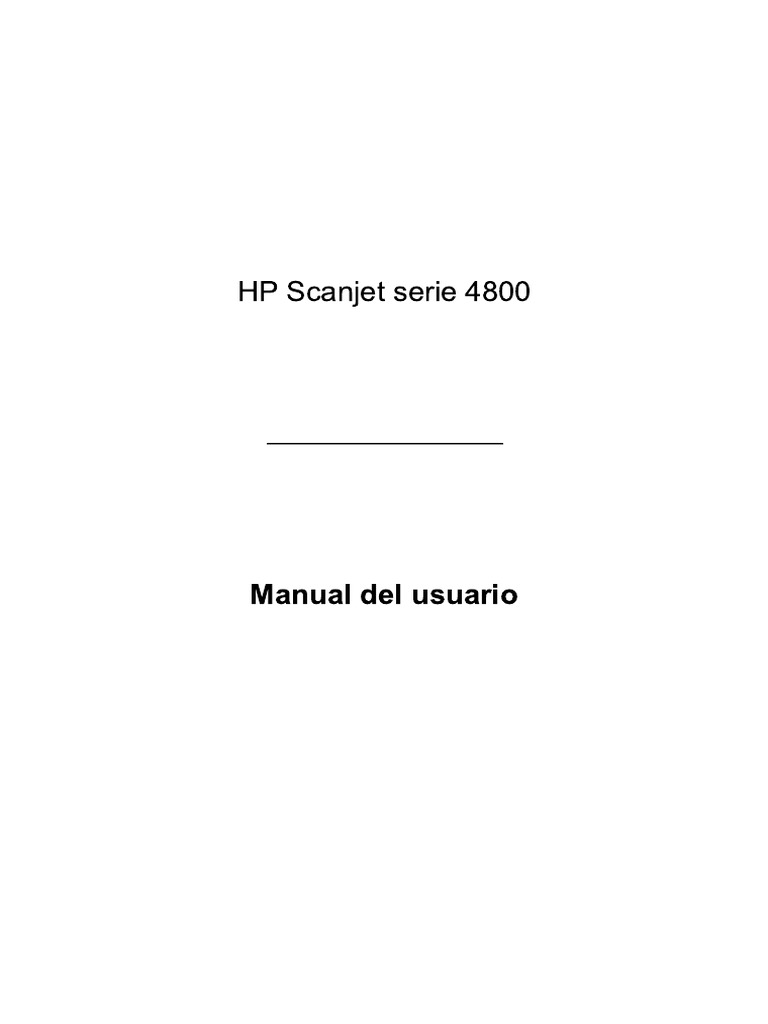 Manual HP Scanjet 4890 (Español - 30 Páginas) | PDF