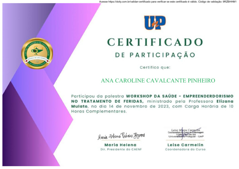 Certificado Participacao EkFDX | PDF