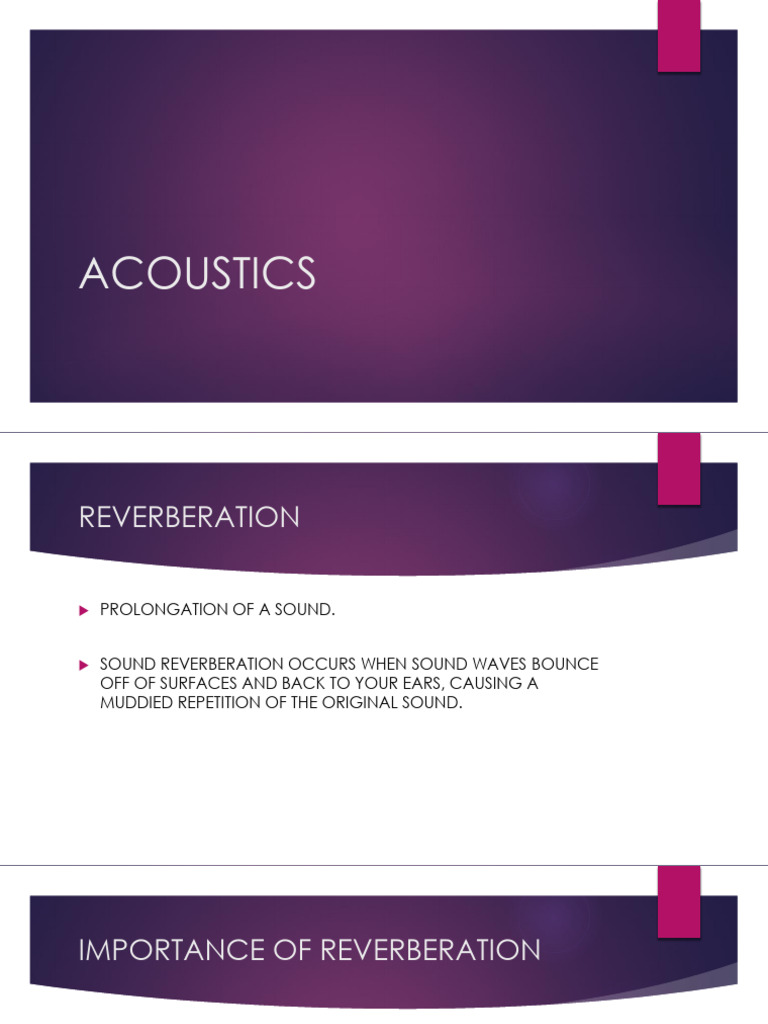 Bu3 Reverberation and Application | PDF | Acoustics | Sound