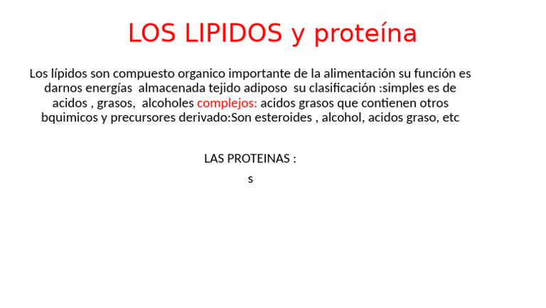 Lípidos y Proteínas en la Alimentación | PDF