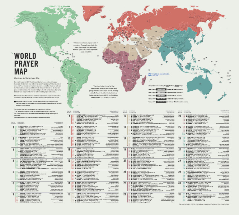 World Prayer Map 40 X 36 Final | PDF