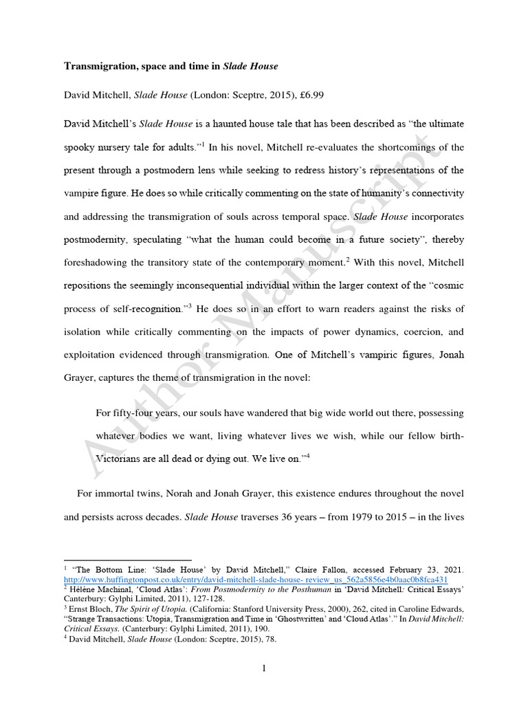 Transmigration and Time in Slade House | PDF