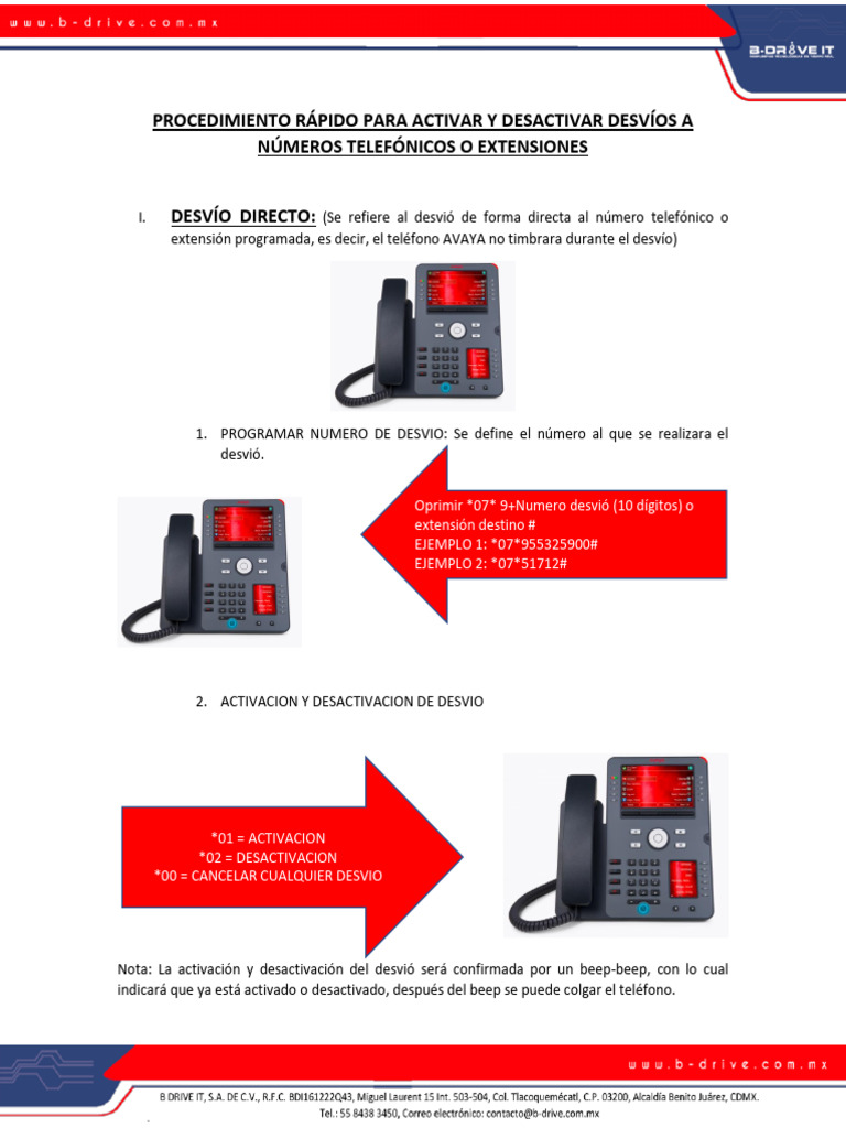 Guia Rapida-Activar y Desactivar Desvios en Telefonos Avaya J189 | PDF