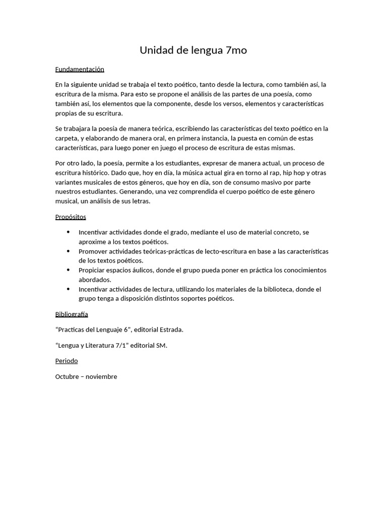 Unidad de Lengua 7mo 193 | PDF | Poesía | Escritura
