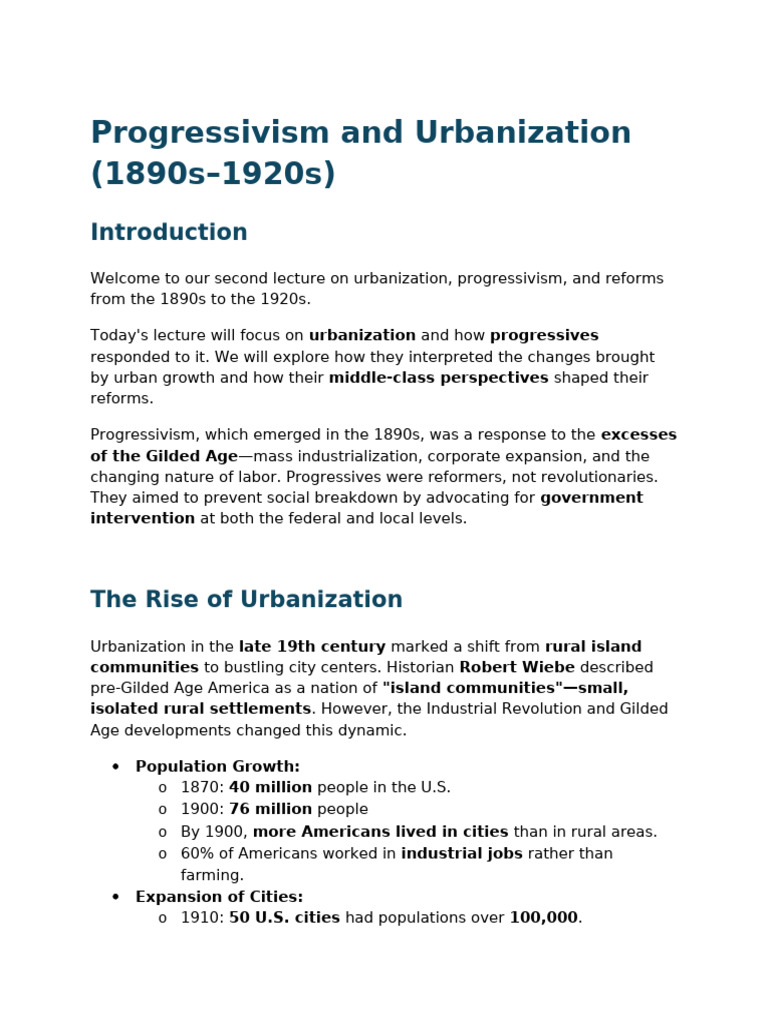 Progressivism PT II Lec 4 F | PDF | Progressivism In The United States ...
