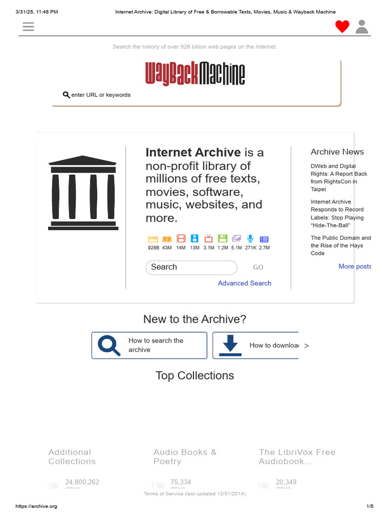 Internet Archive - Digital Library of Free & Borrowable Texts, Movies ...