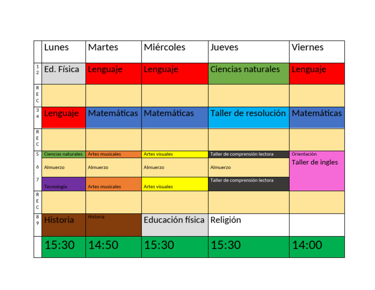 Horario Basty | PDF