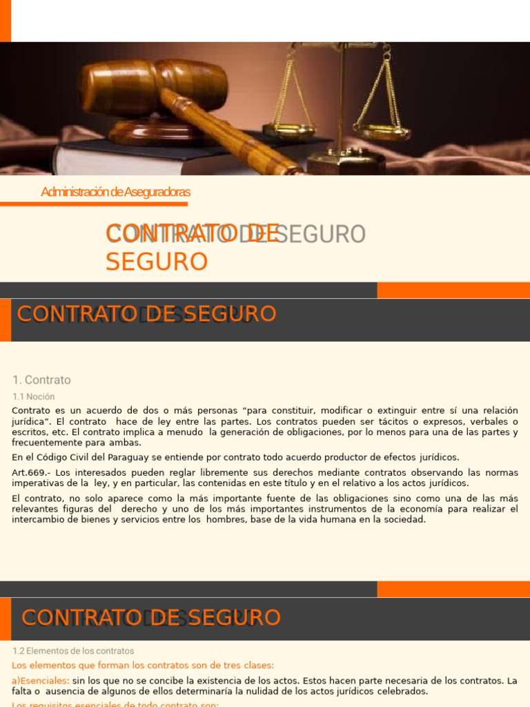 Elementos y Tipos de Contratos de Seguro | PDF | Póliza de seguros ...