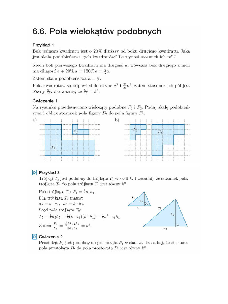 Pola Wielokątów Podobnych | PDF
