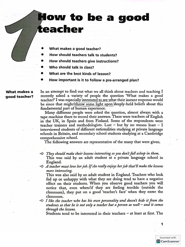 How to be a good teacher (1) | PDF